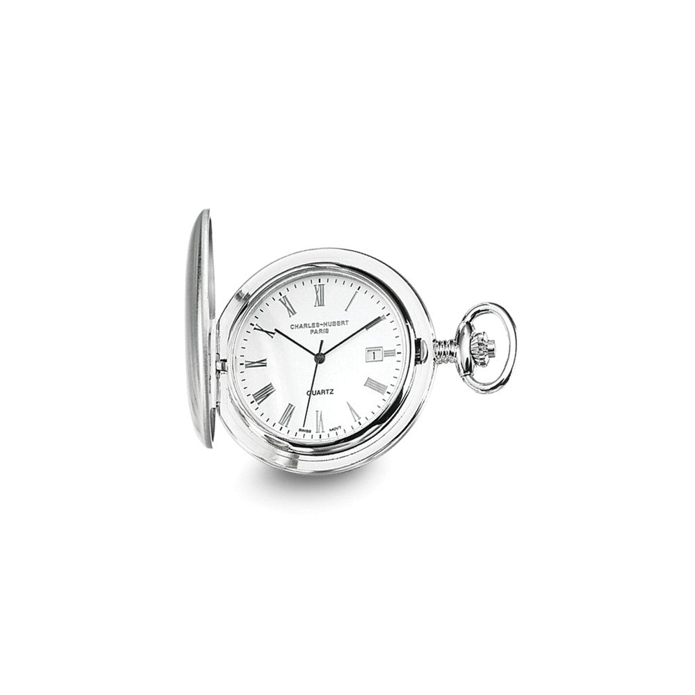 Charles Hubert Stainless Steel Off White Dial Super Slim Pocket Watch ...