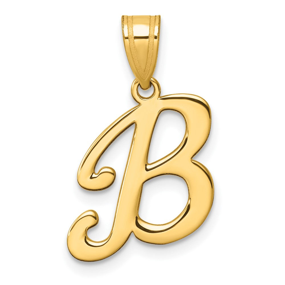 14K Script Letter B Initial Pendant – LIV Jewelers